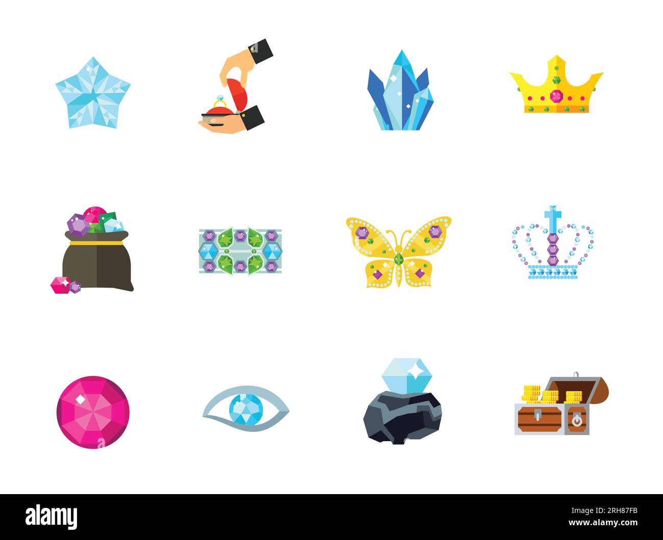 Gemstones icon set Stock Vector Image & Art - Alamy