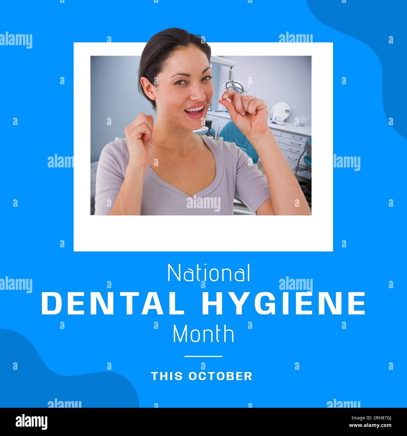 National dental hygiene month, this october text over biracial woman ...