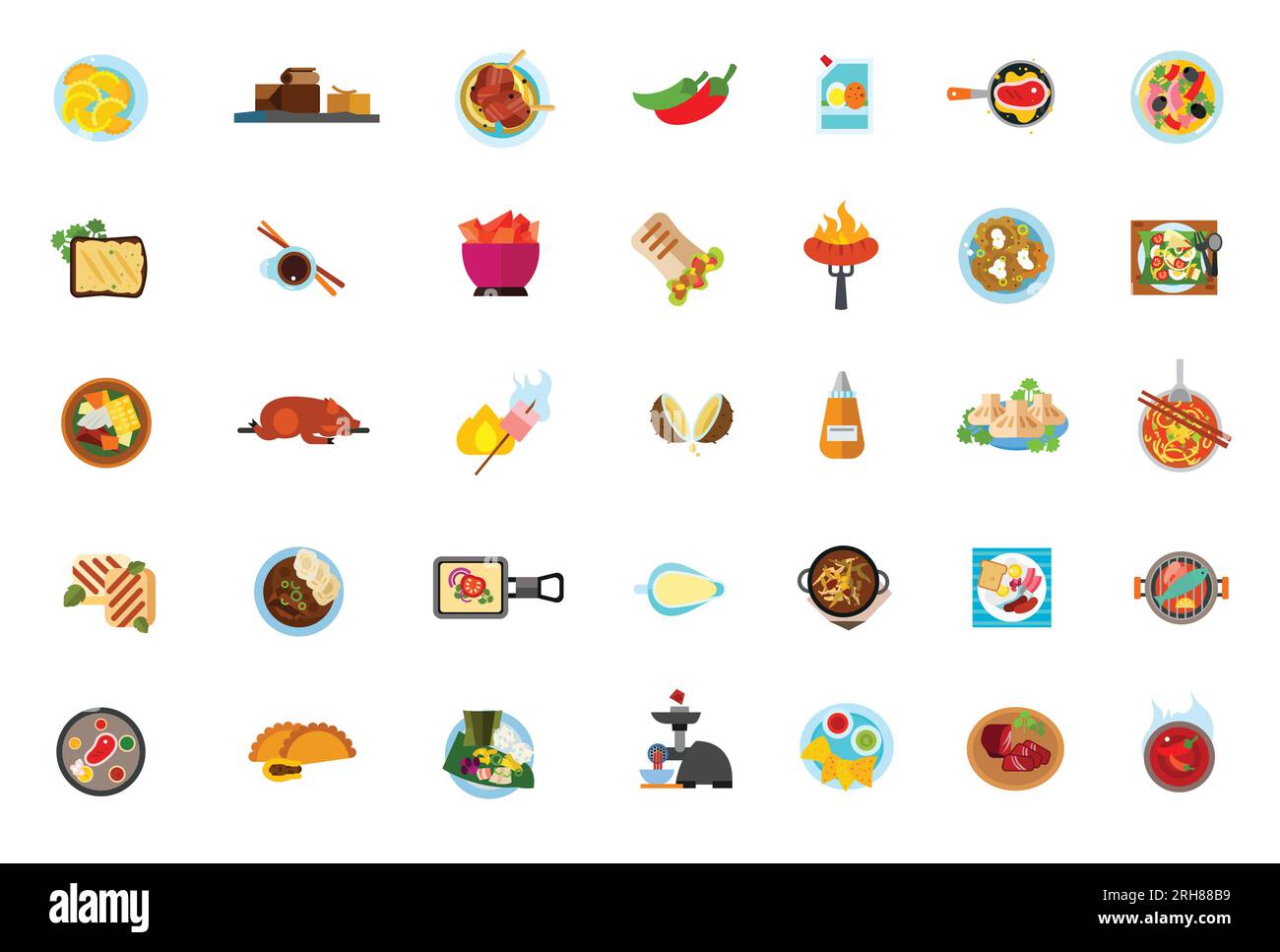 Various dishes icon set Stock Vector Image & Art - Alamy