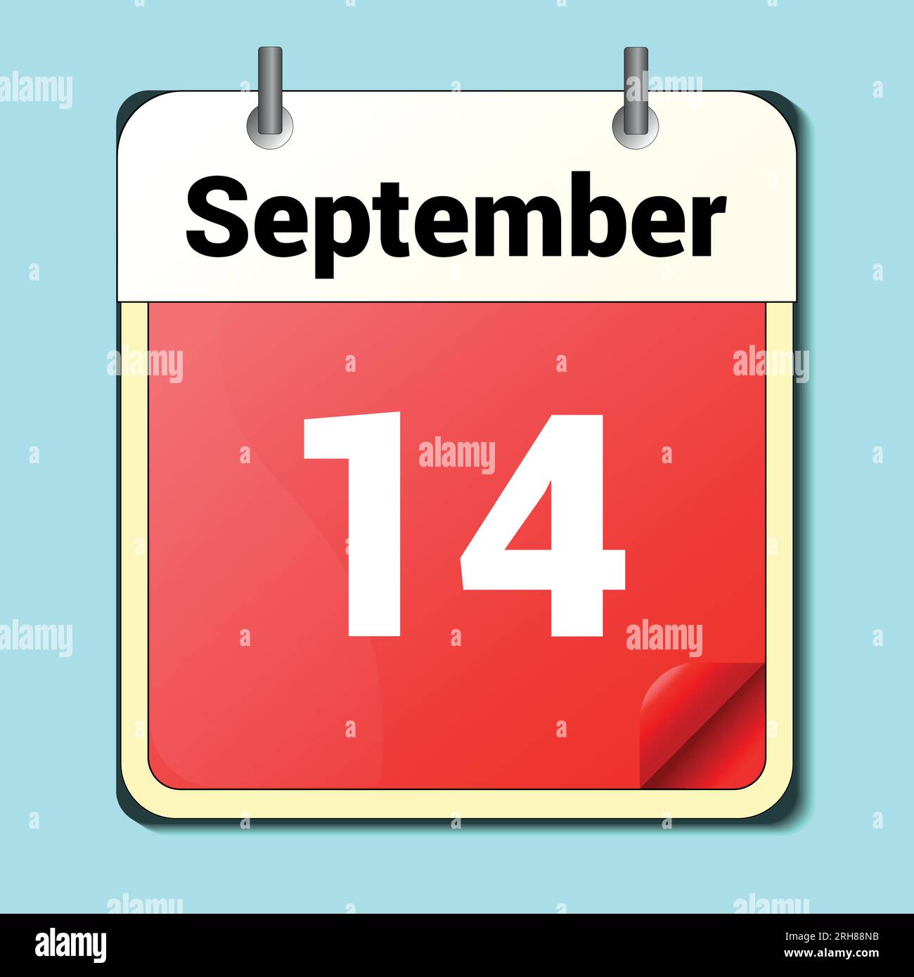day on the calendar, vector image format, September 14 Stock Vector ...