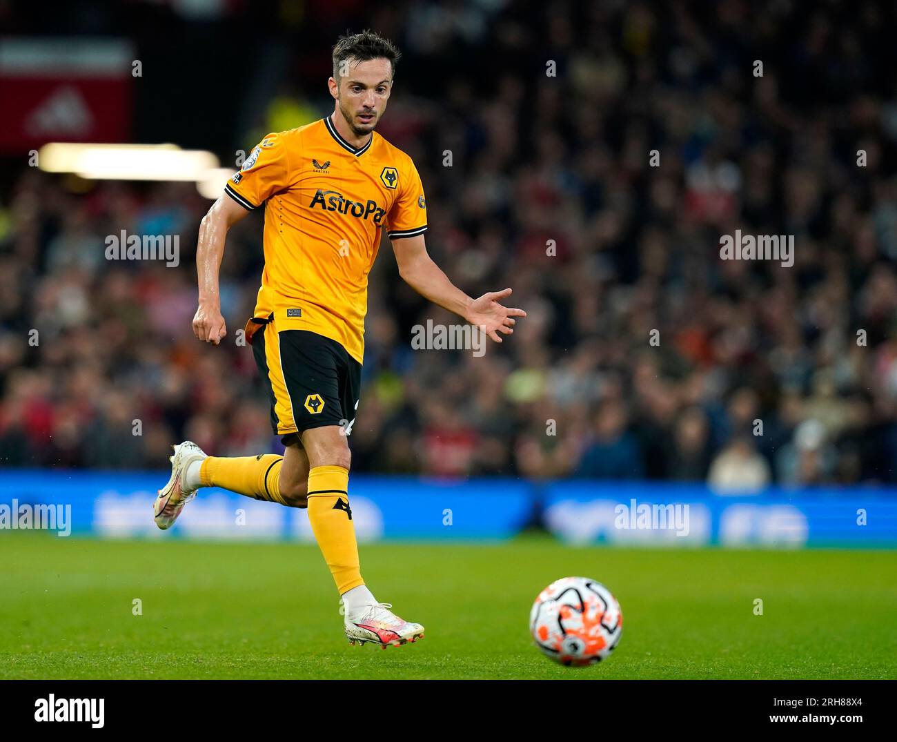 Manchester, UK. 14th Aug, 2023. Pablo Sarabia of Wolverhampton ...