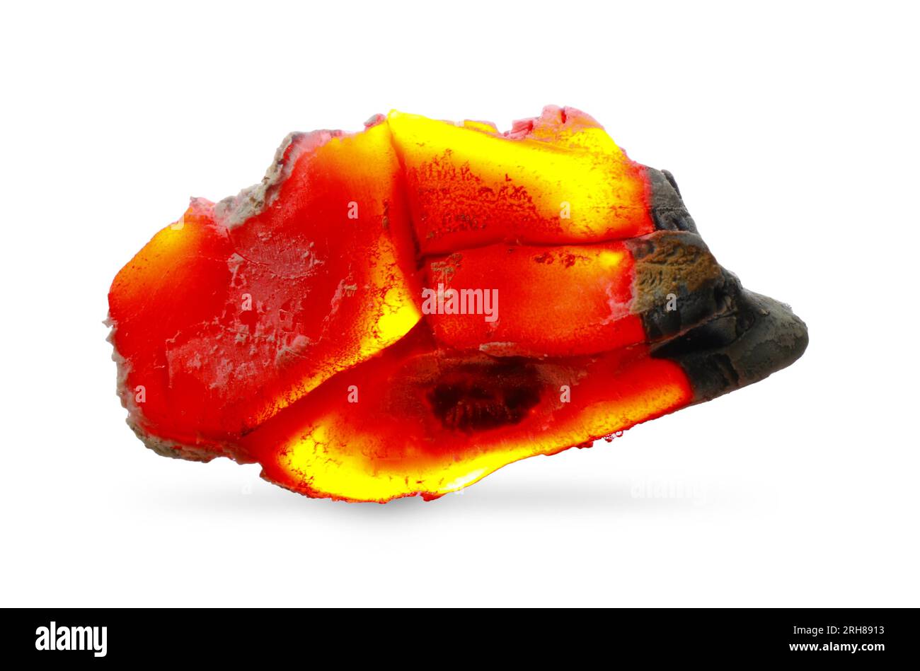 Piece of smoldering coal isolated on white Stock Photo - Alamy