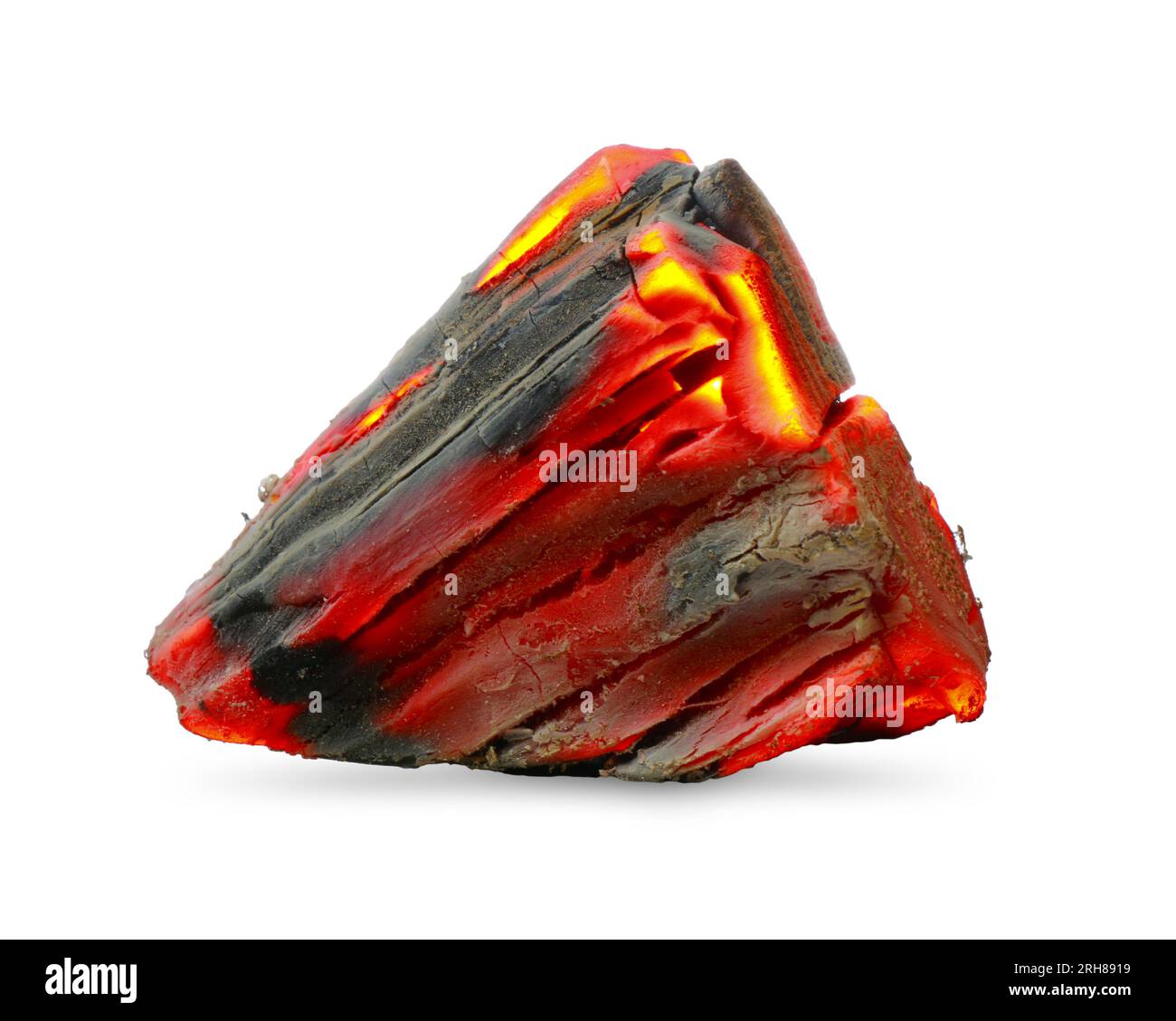 Piece of smoldering coal isolated on white Stock Photo - Alamy