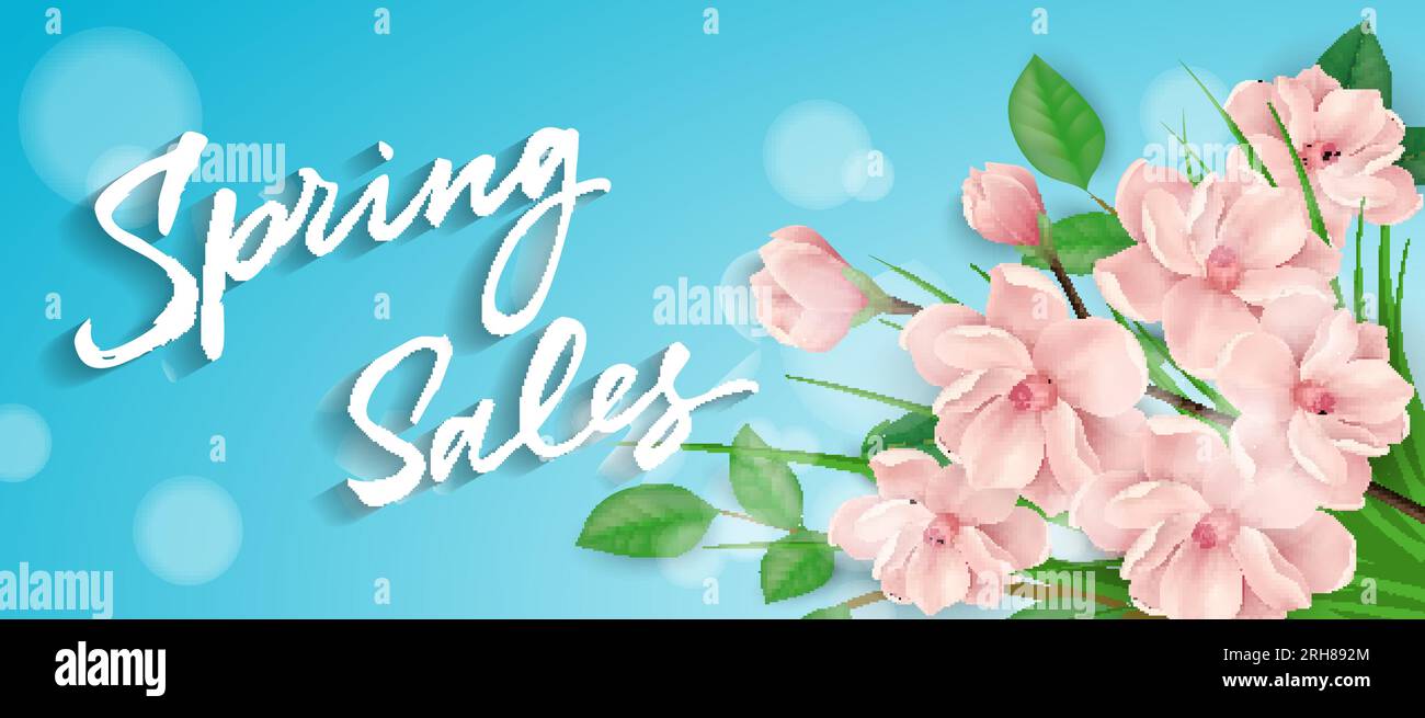 Spring Sales Lettering and Flowers Stock Vector Image & Art - Alamy