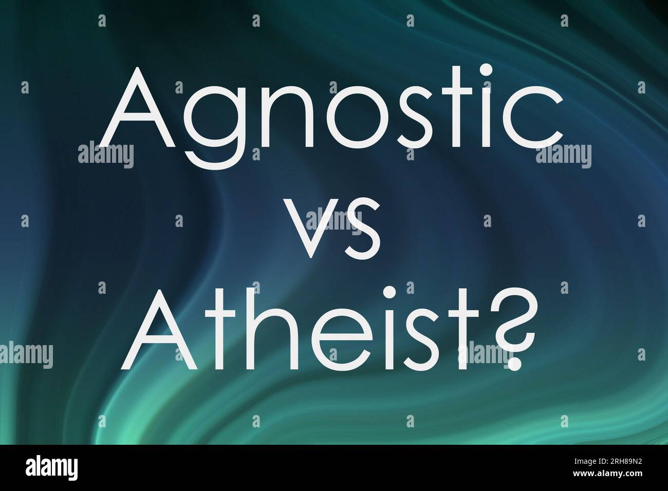 Text Agnostic Vs Atheist and question mark on stained color background ...