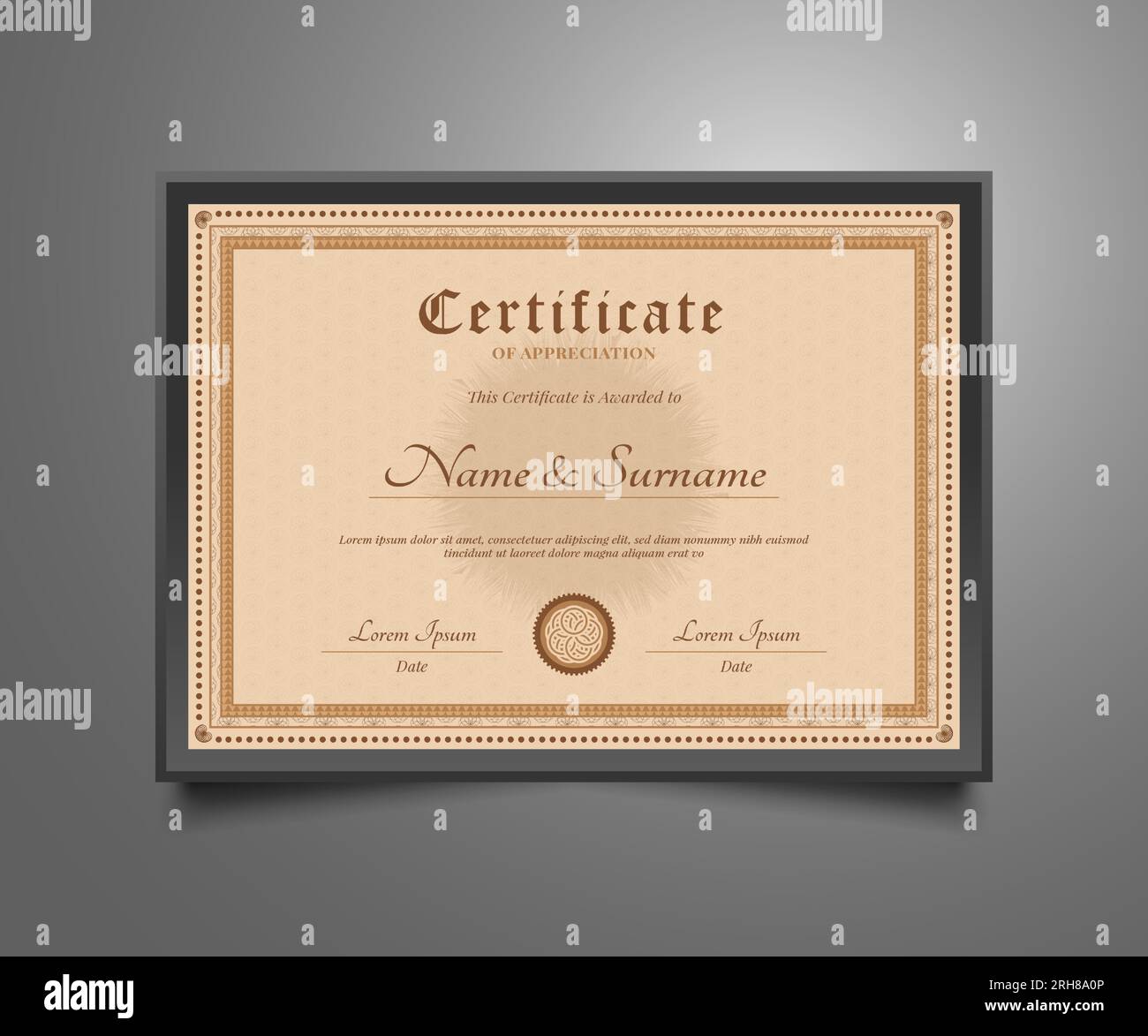 Certificate Template with Old Classic Style Stock Vector Image & Art ...