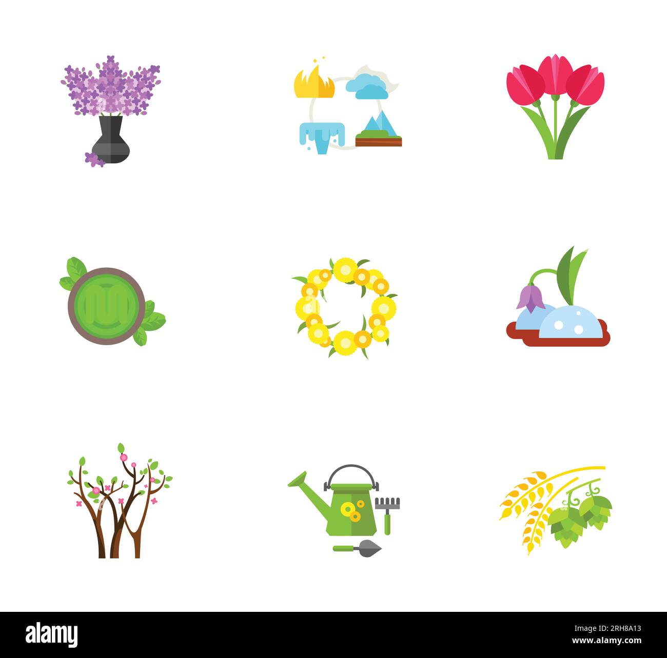 Flowers icon set Stock Vector Image & Art - Alamy