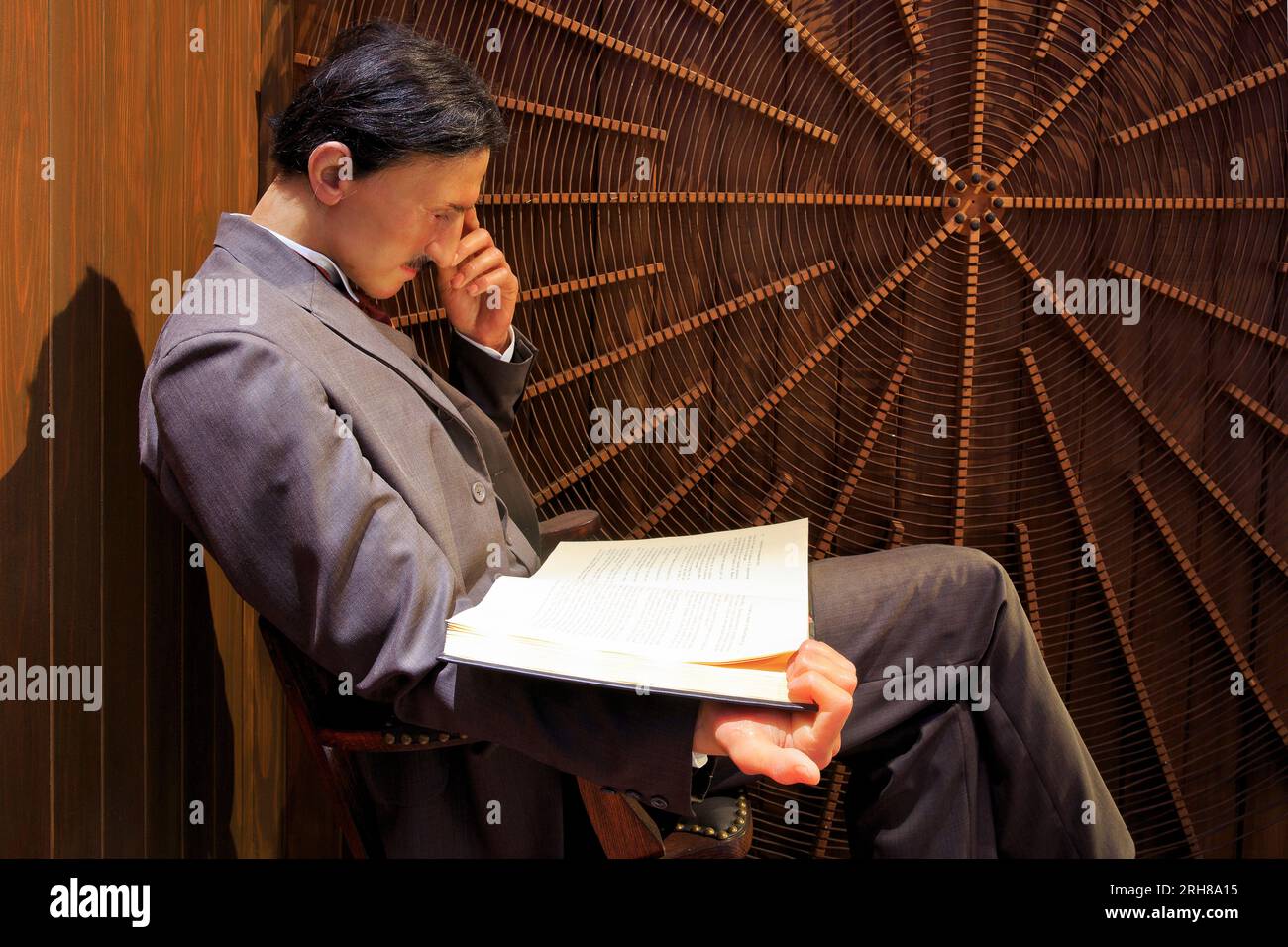 Wax statue of the inventor and electrical engineer Nikola Tesla (1856 ...