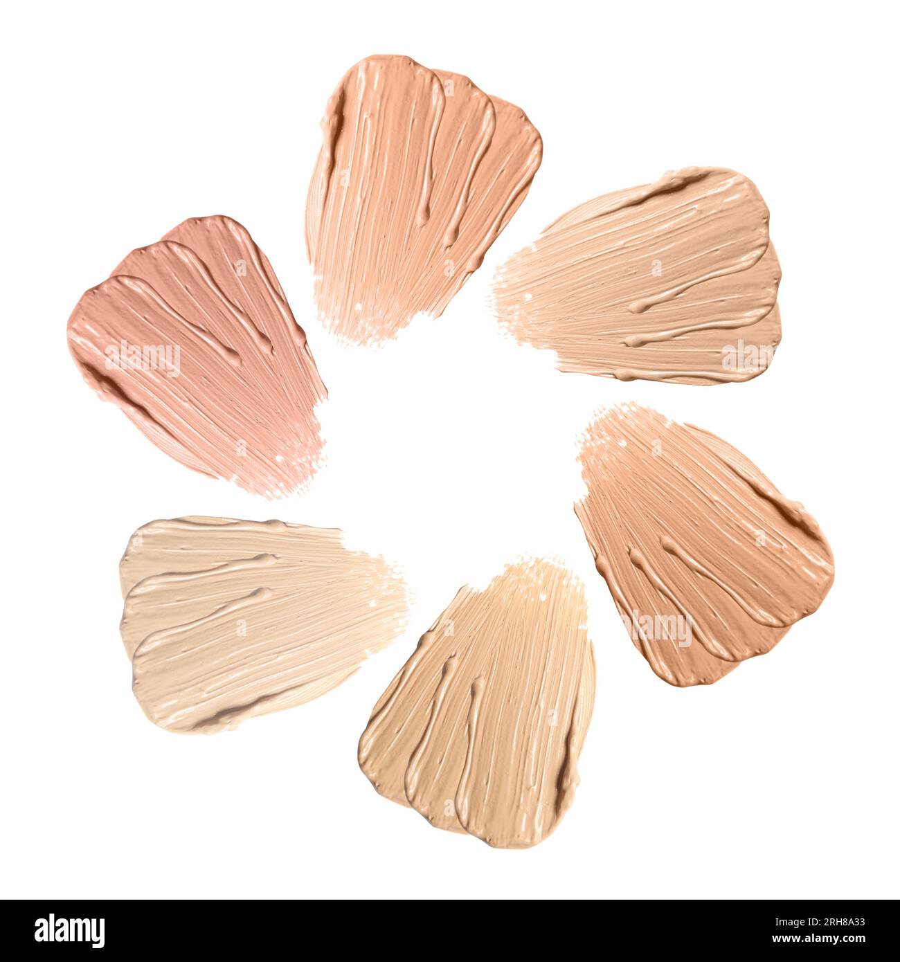 Set of foundation samples in different tones on white background Stock ...