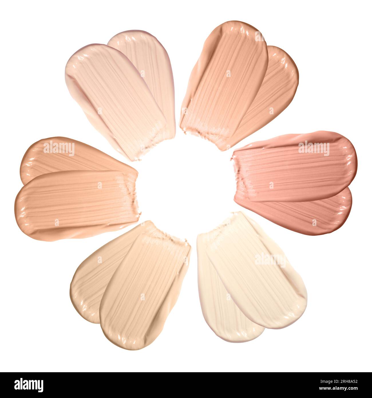 Set of foundation samples in different tones on white background Stock ...