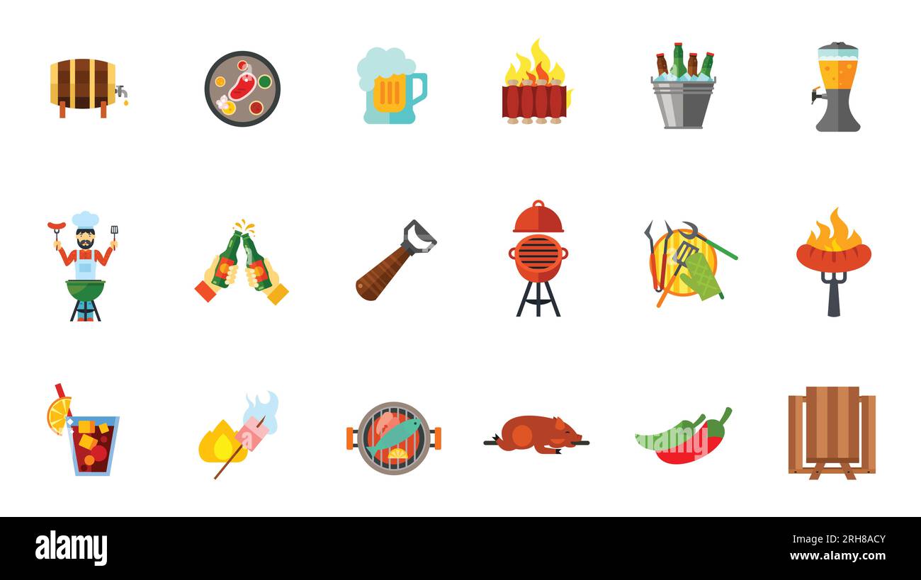 Outdoor party icon set Stock Vector Image & Art - Alamy