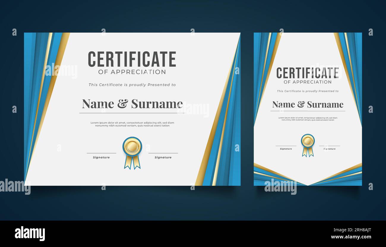 Modern Geometric Certificate Template with Paper Cut Style Stock Vector ...
