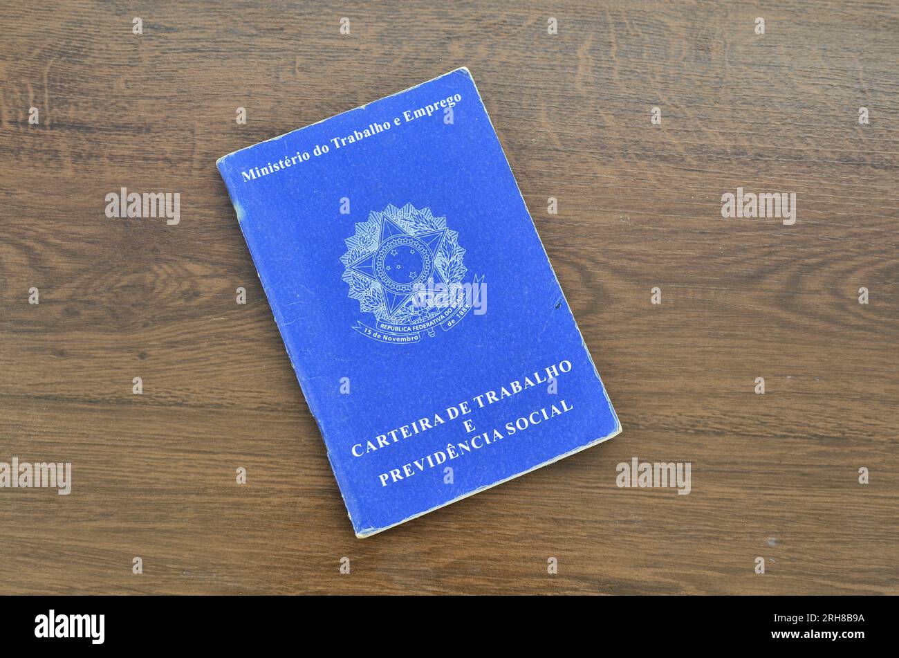 Detail of the highlighted Brazilian Employment Card, symbolizing the ...