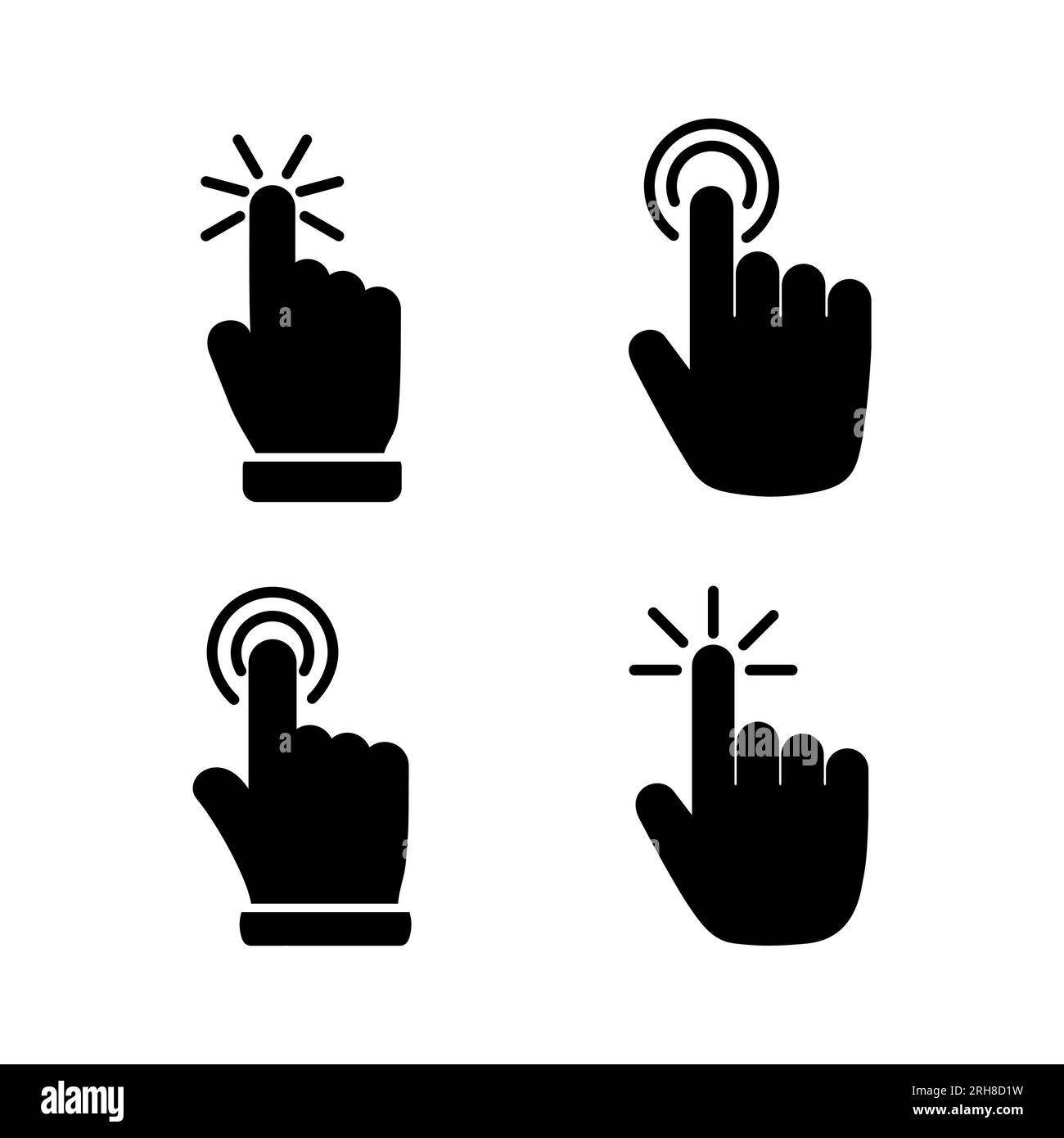 hand click icon vector. clicking finger icon. pointer icon Stock Vector ...