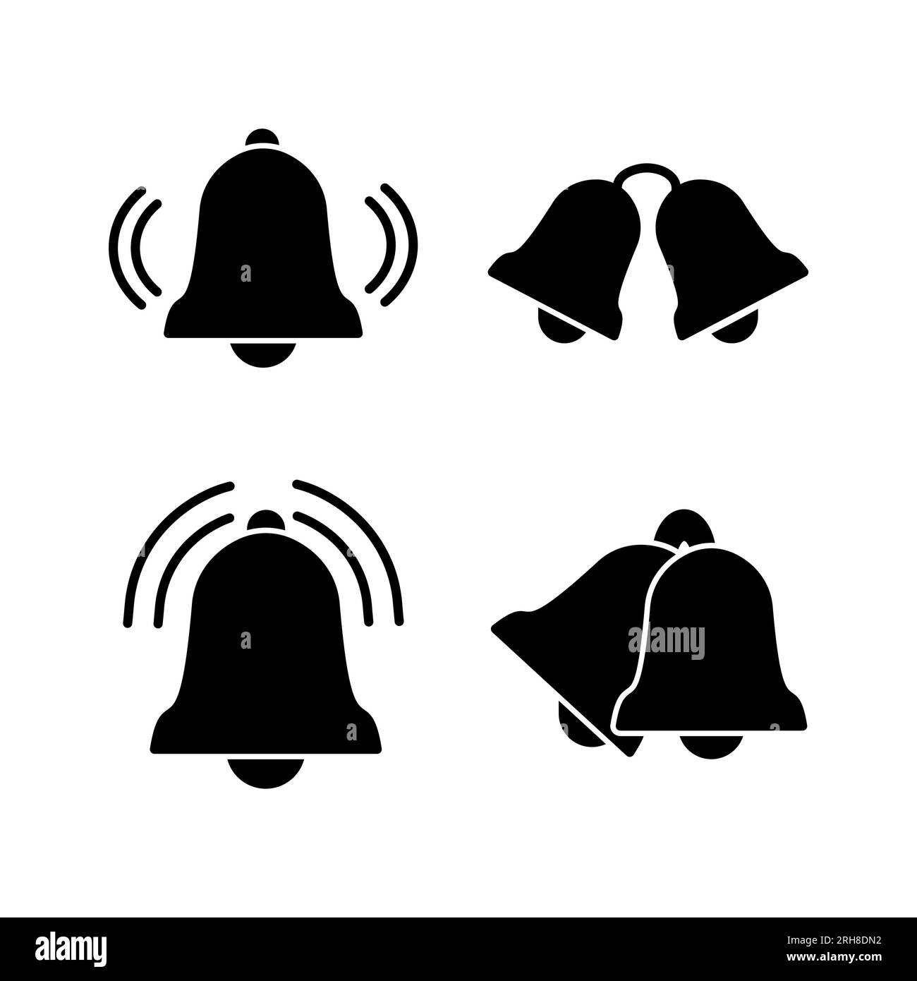 Bell Icon vector in trendy flat style isolated. Notification symbol web ...