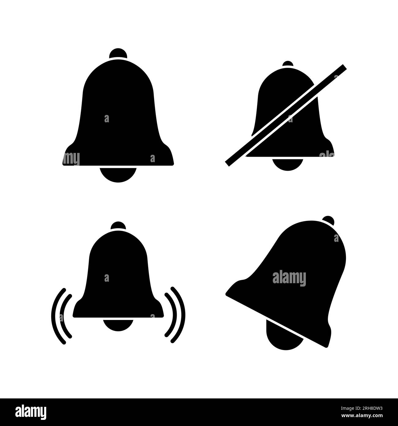 Bell Icon vector in trendy flat style isolated. Notification symbol web ...