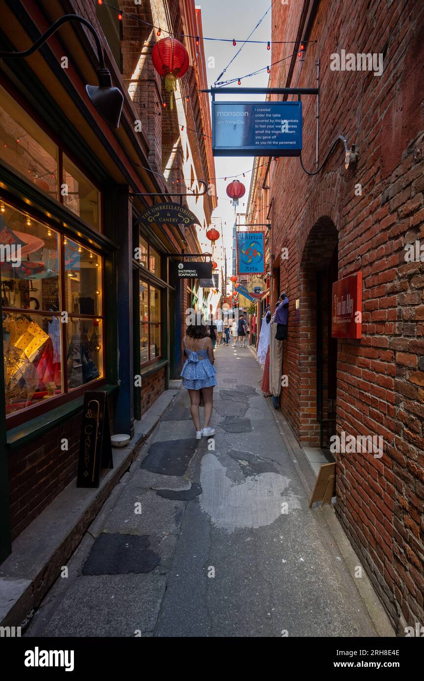 Victoria, British Columbia - August 2, 2023 - Shops in Fan Tan Alley in ...