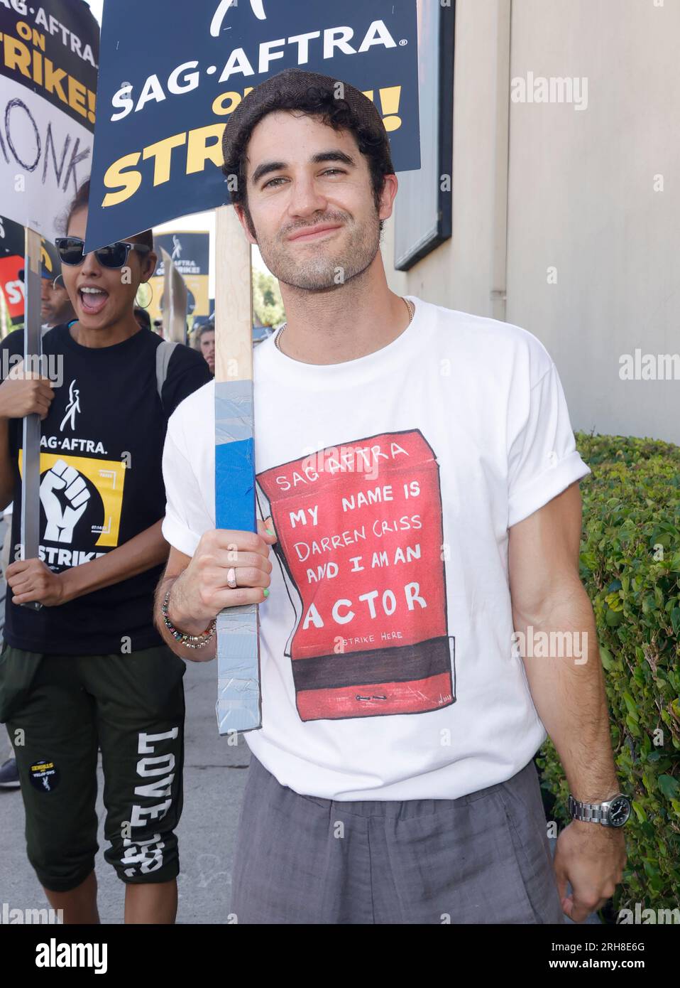 Burbank, California, USA. 14th Aug, 2023. Darren Criss. SAG AFTRA-WGA ...