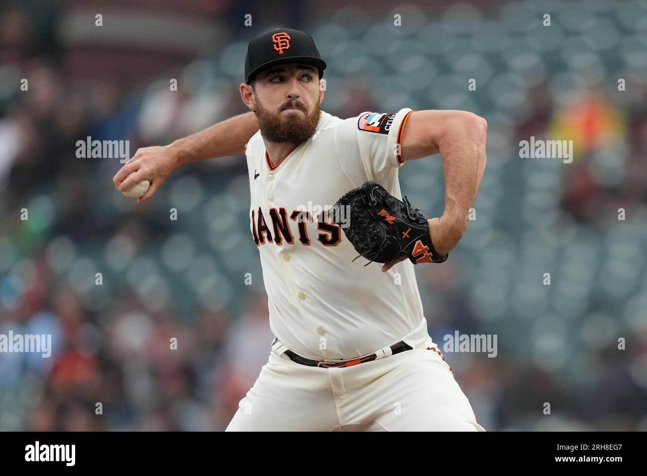 San Francisco Giants pitcher Ryan Walker works against the Tampa Bay ...