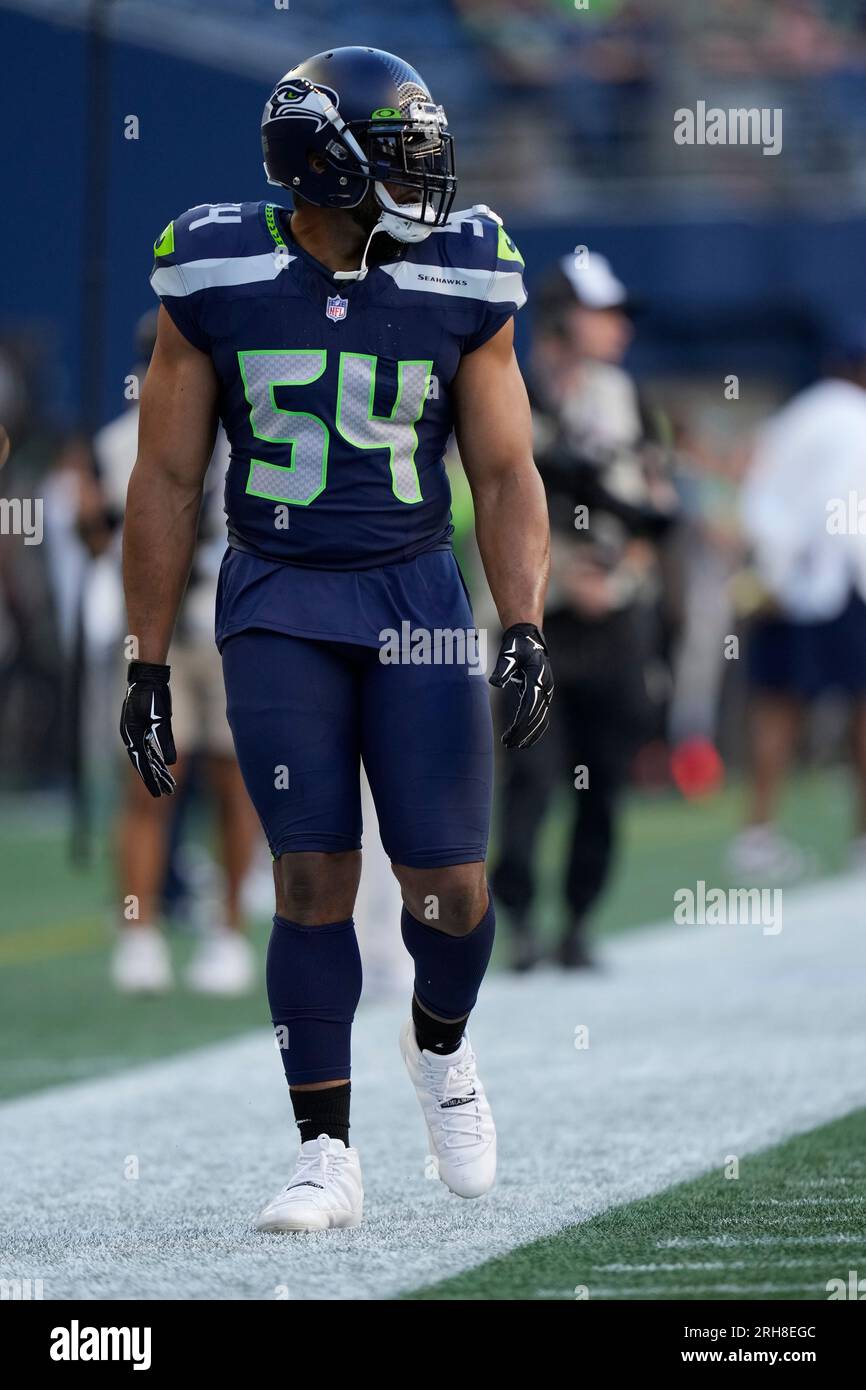 Seattle Seahawks linebacker Bobby Wagner (54) looks on before an NFL ...