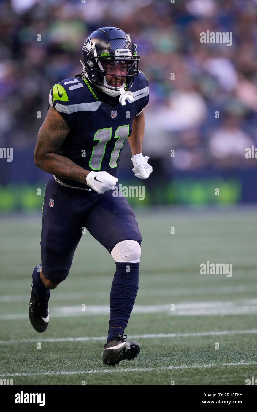 Seattle Seahawks wide receiver Jaxon Smith-Njigba (11) runs down the ...