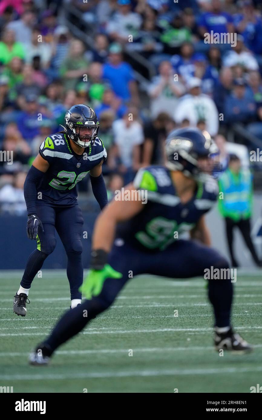 Seattle Seahawks safety Jonathan Sutherland (28) looks on during an NFL ...