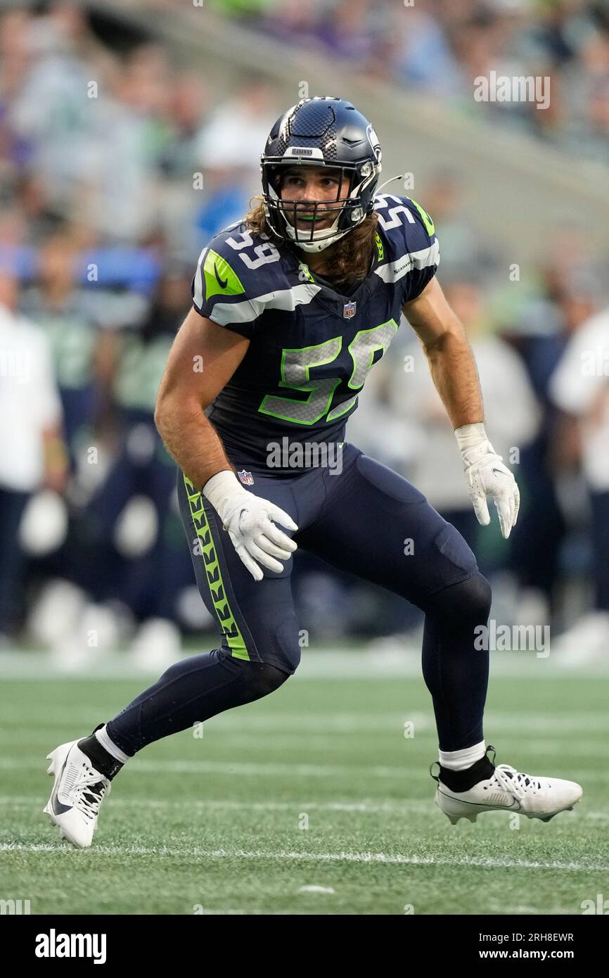 Seattle Seahawks linebacker Jon Rhattigan (59) waits for a receiver ...