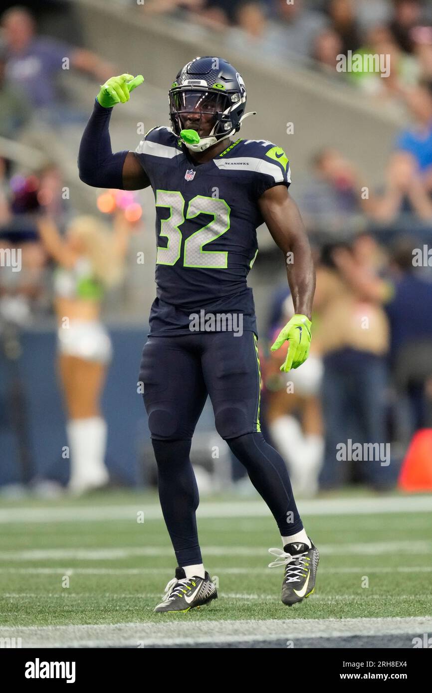 Seattle Seahawks safety Jerrick Reed II (32) celebrates during an NFL ...