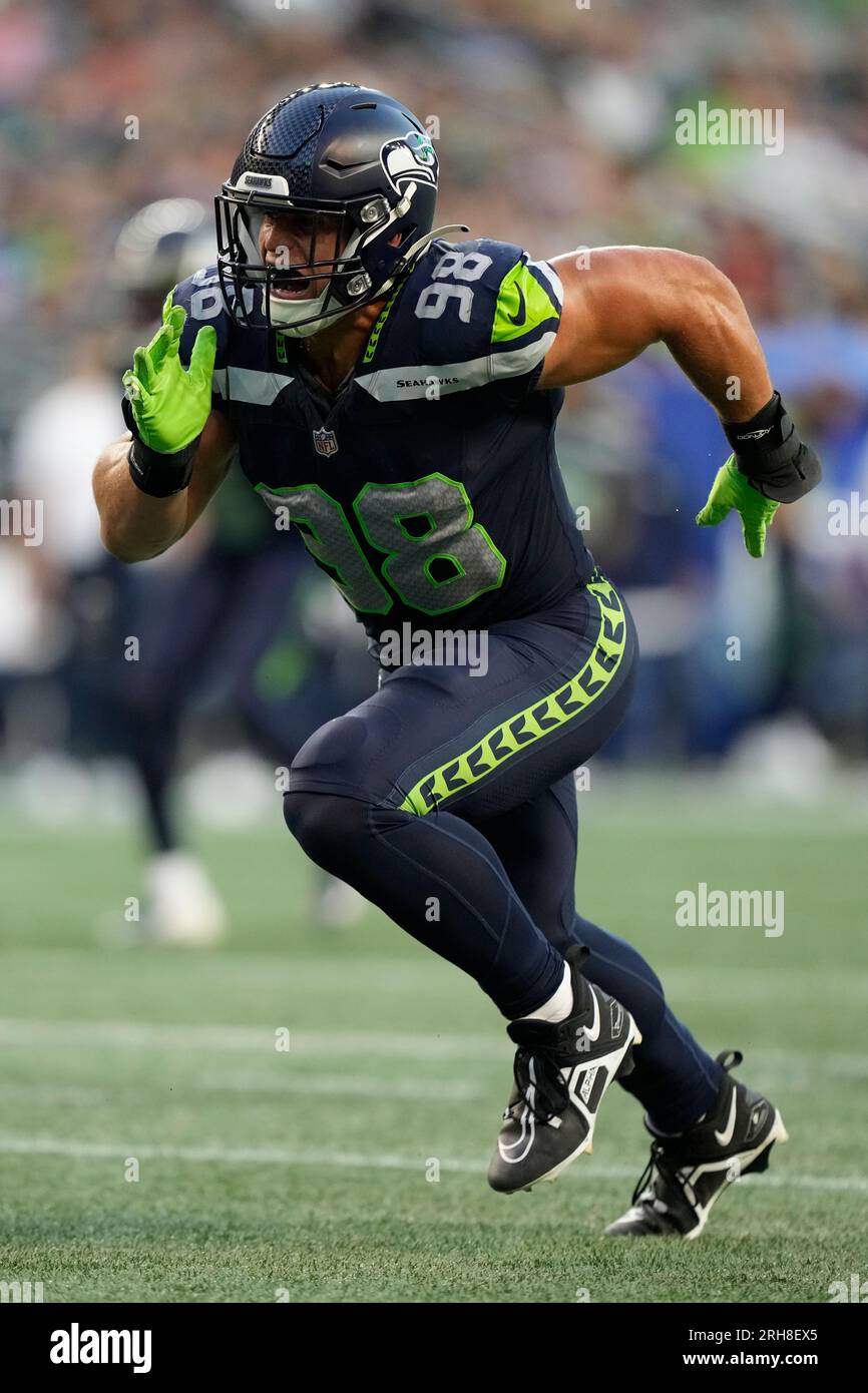 Seattle Seahawks linebacker Levi Bell (98) runs down the field during ...
