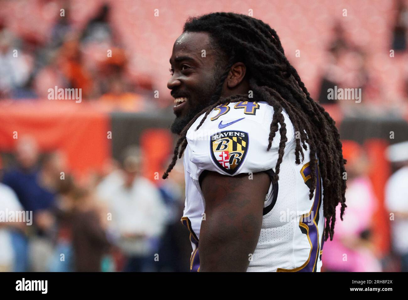 FILE - Baltimore Ravens running back Alex Collins attends during ...