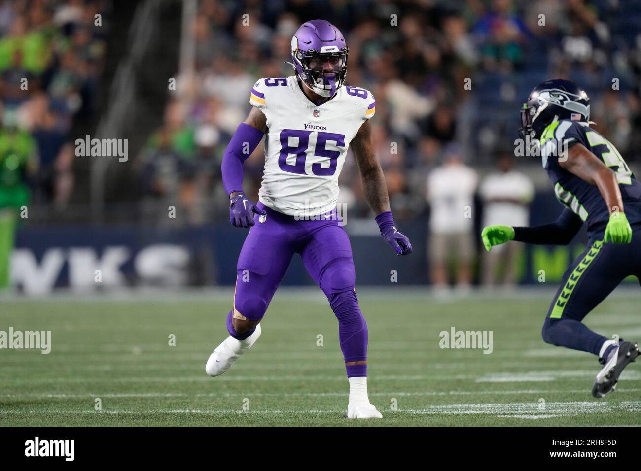 Minnesota Vikings wide receiver N'Keal Harry runs down the field during ...