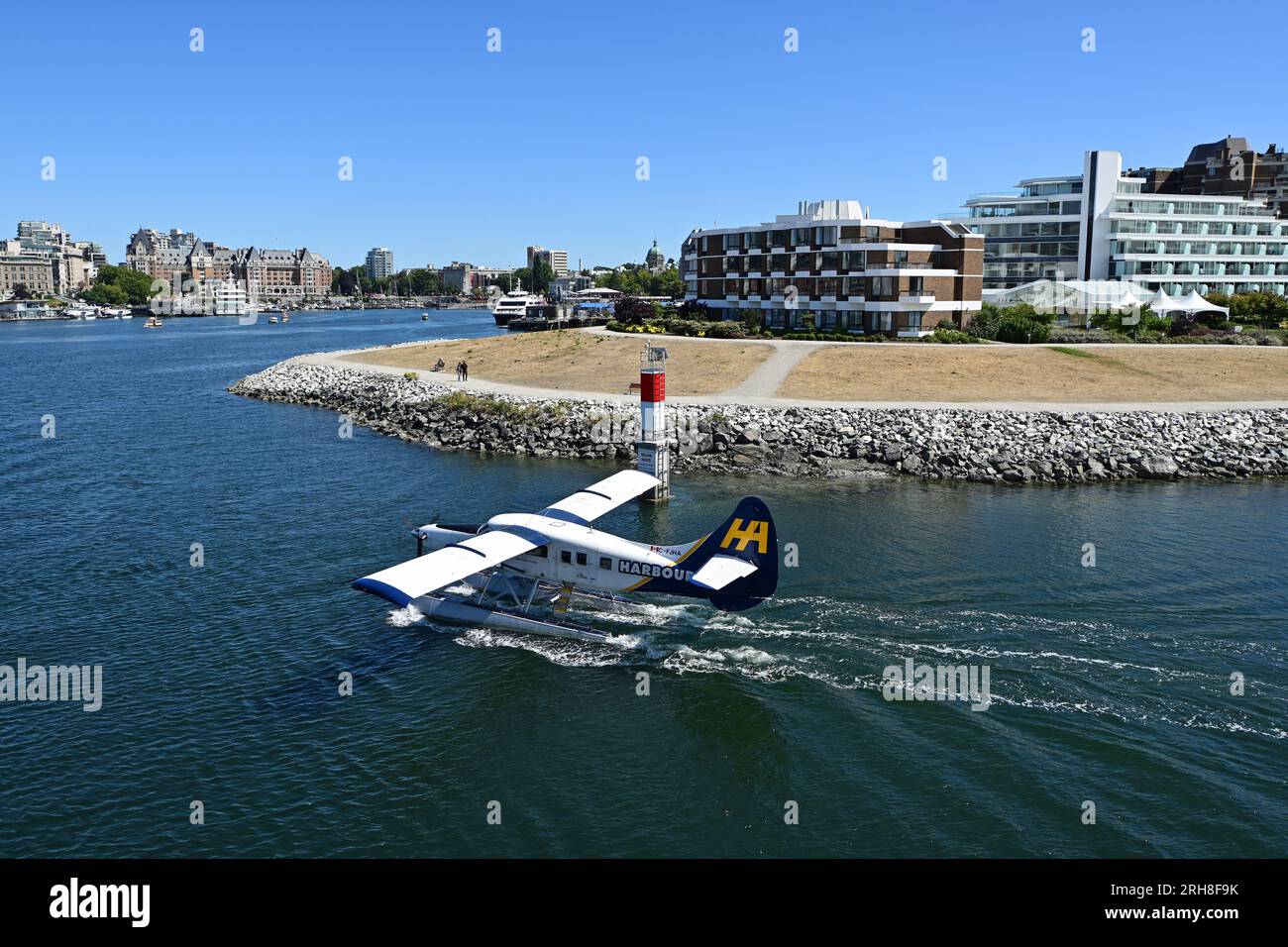 Victoria, British Columbia - August 2, 2023 - Seaplane enters Victoria ...