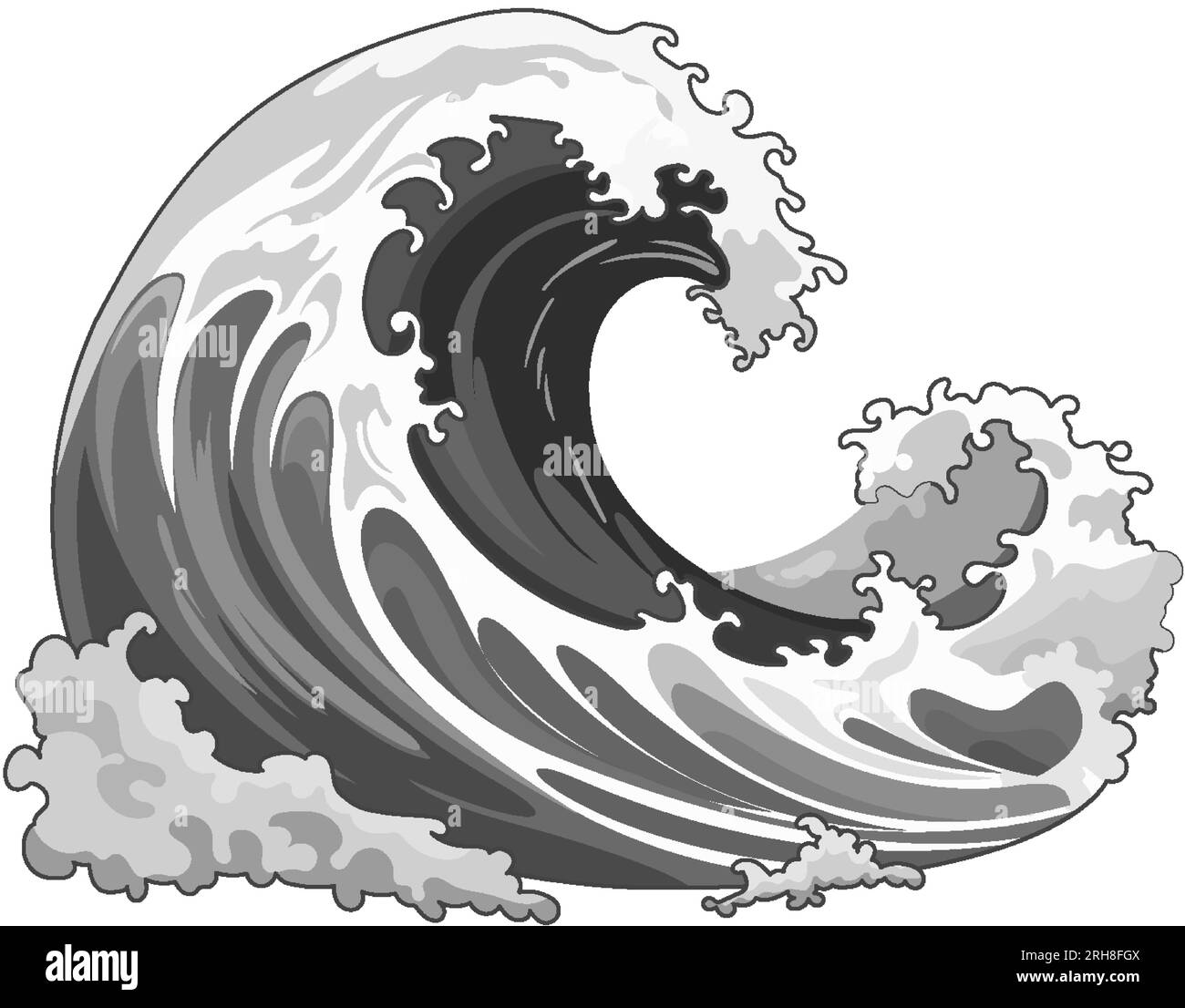 A stunning black and white vector illustration of a traditional ...