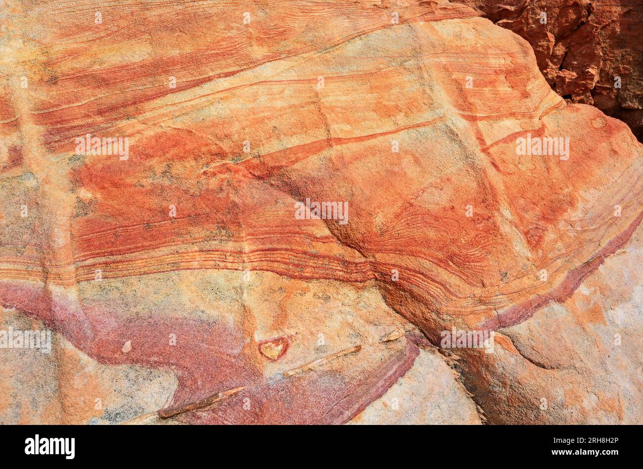 Orange red striped rock - Valley of Fire State Park, Nevada Stock Photo ...
