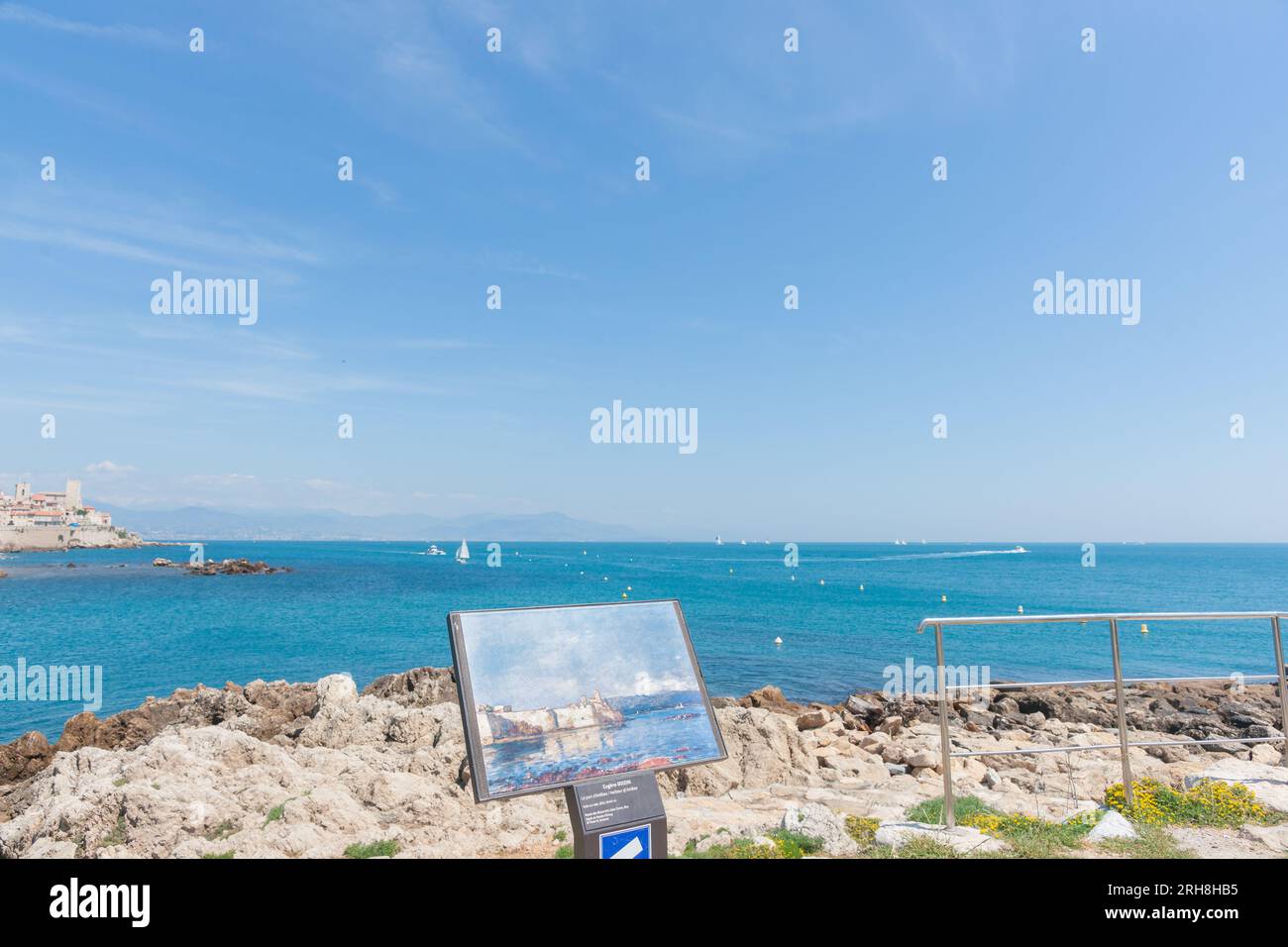 Antibes France - May 1 2023; View to Mediterranean horizon with ...