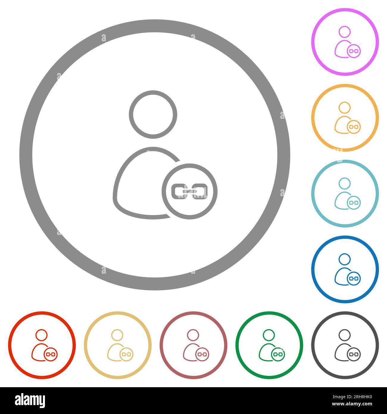 Link user outline flat color icons in round outlines on white ...