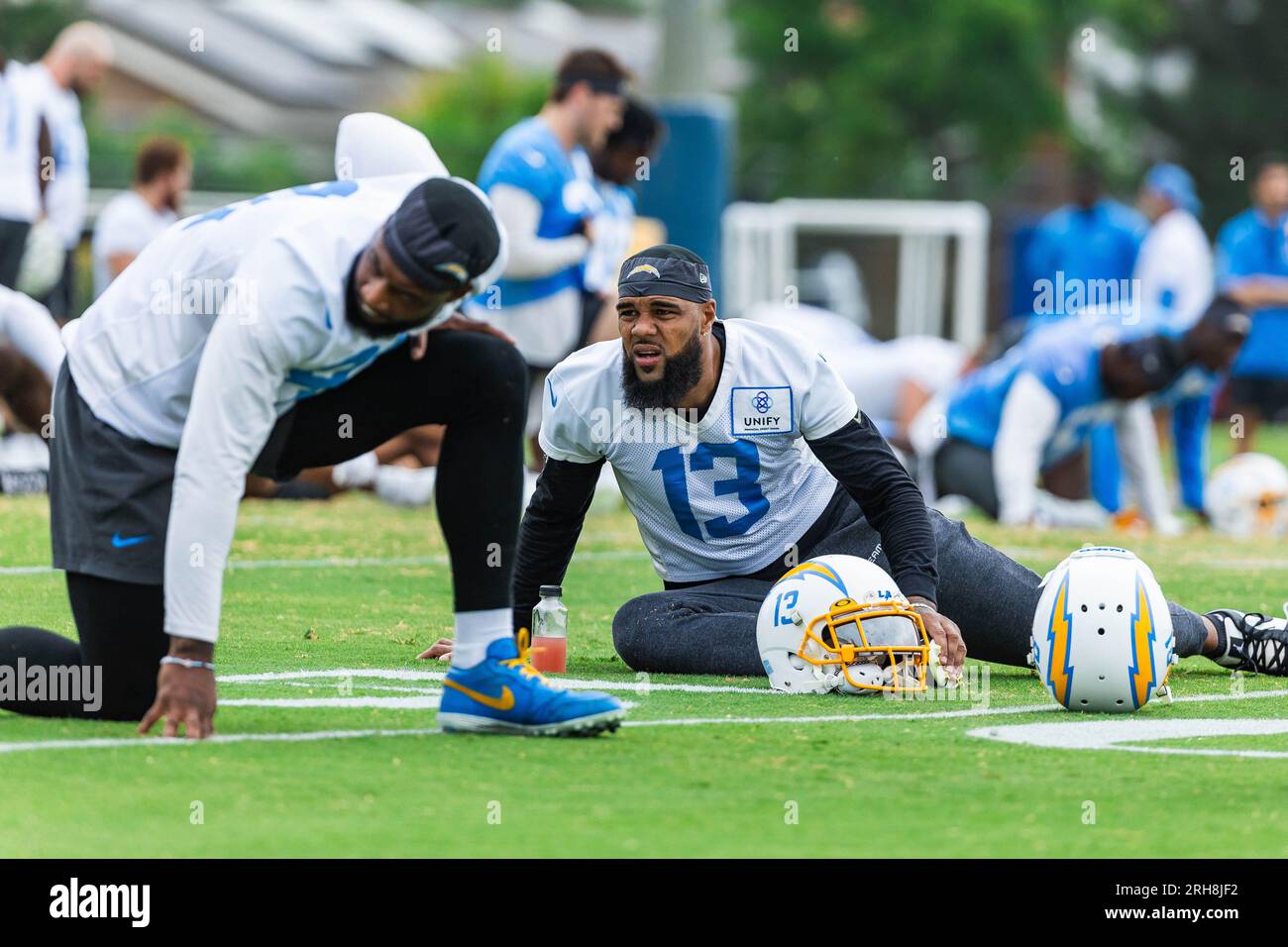Stretches during training camp at jack hammett sports complex hi-res ...
