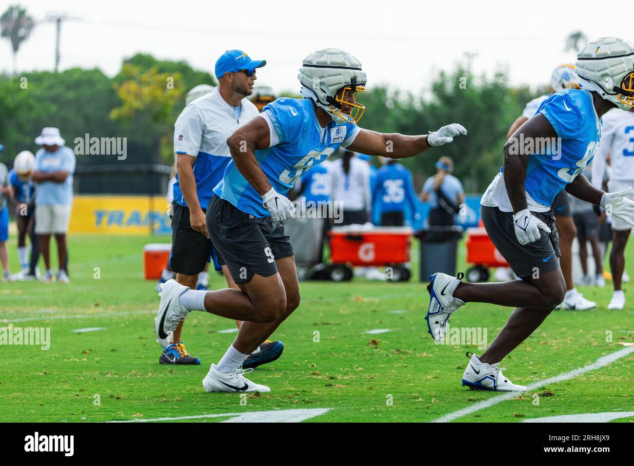 Los Angeles Chargers line backer Andrew Farmer (92) runs during ...