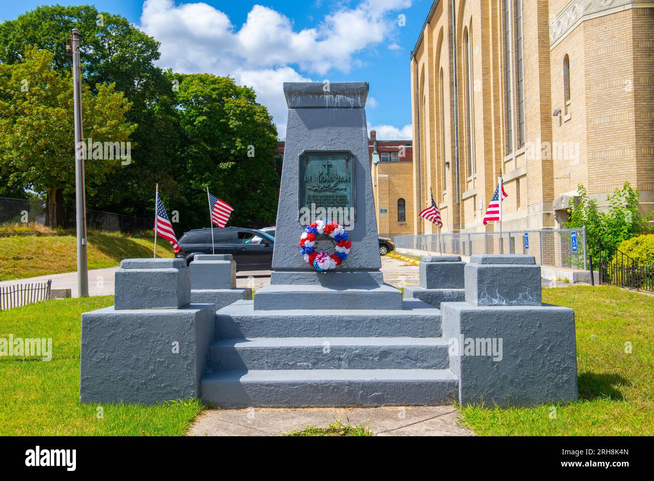 World War II memorial in front of city hall at 580 Broad Street in ...