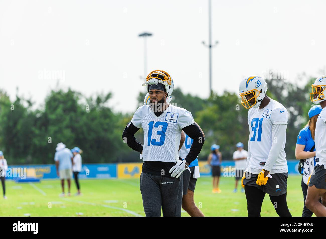 Los Angeles Chargers Keenan Allen (13) gets ready to run a drill during ...