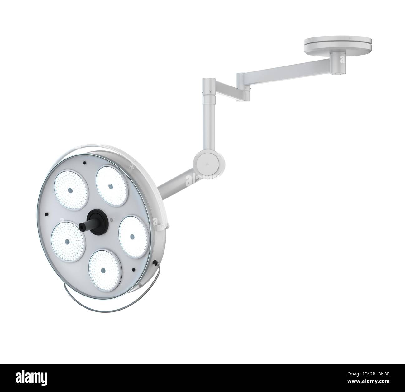 3d rendering surgery lights or medical lamps isolated on white Stock ...
