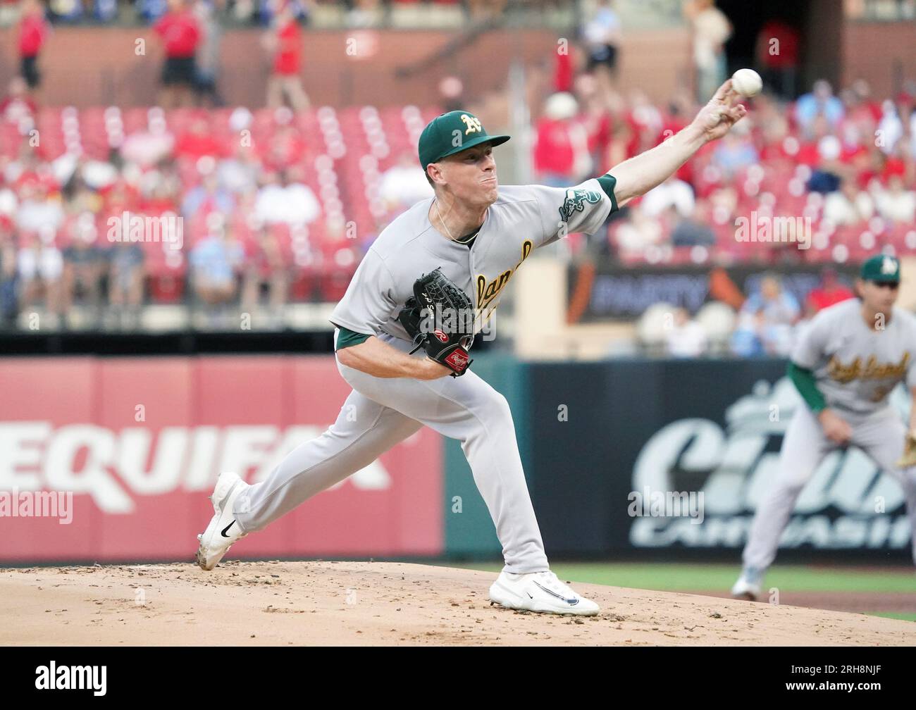 St. Louis, United States. 14th Aug, 2023. Oakland Athletics starting ...