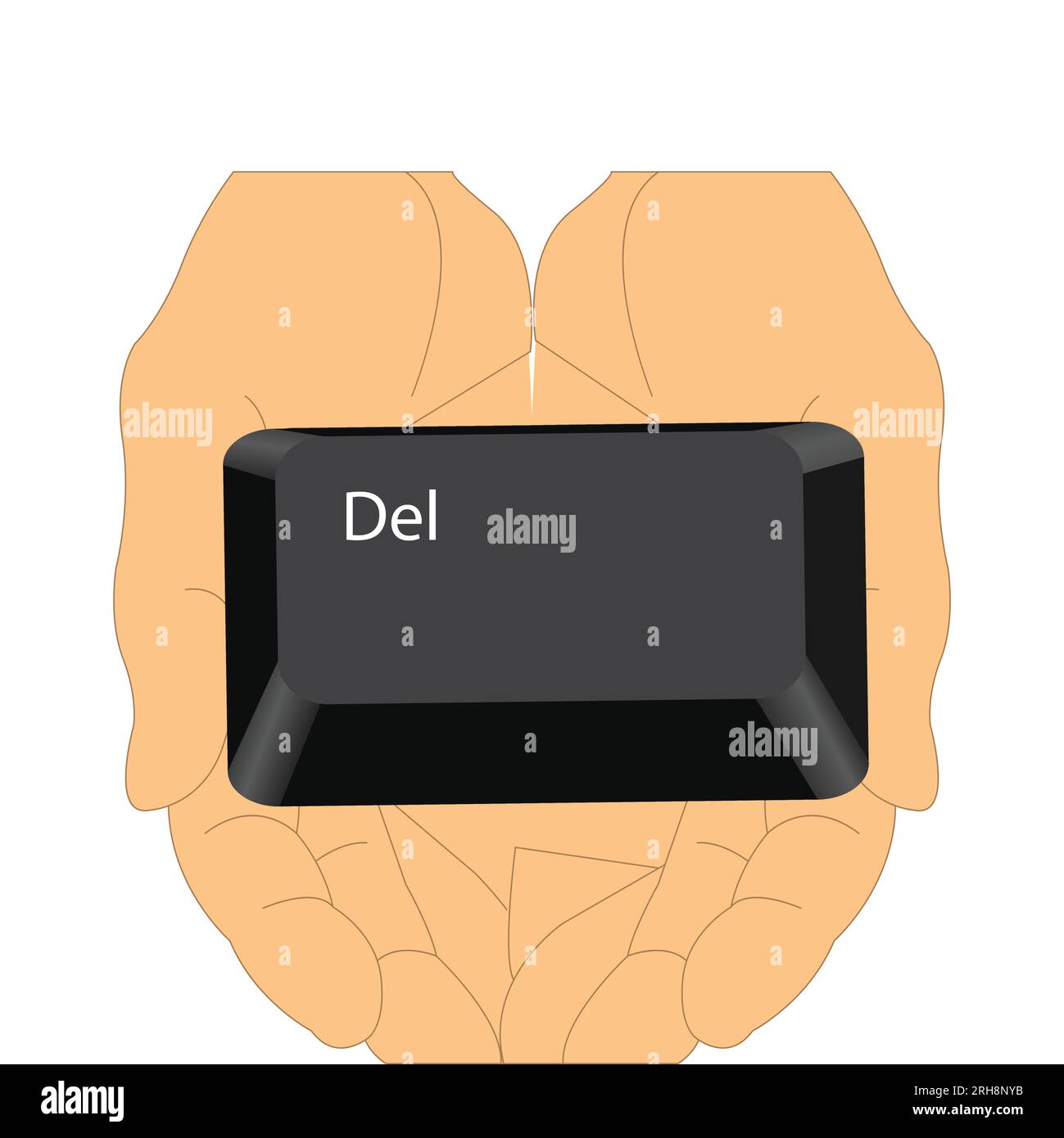 Hands holding the del button key from a keyboard Stock Vector Image ...