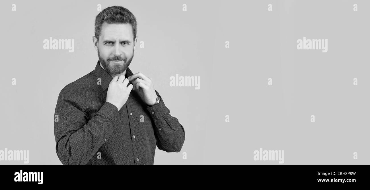 Handsome middle-aged man with fashion look wear casual style shirt ...