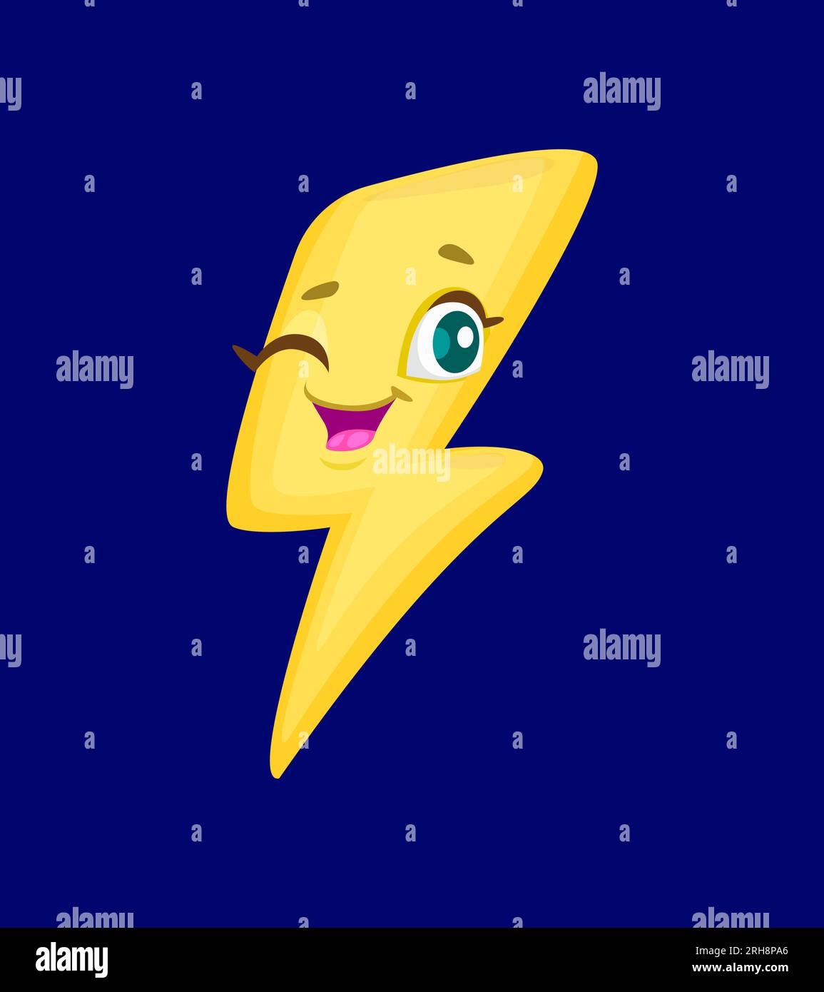 Cartoon cute lightning character, playful and energetic thunderstroke ...