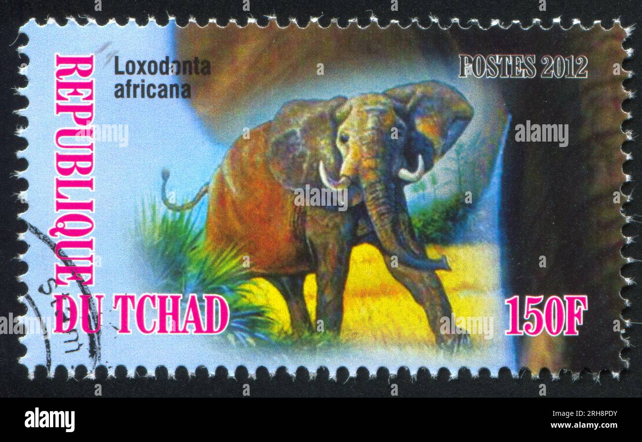 CHAD - CIRCA 2012: stamp printed by Chad, shows African bush elephant ...