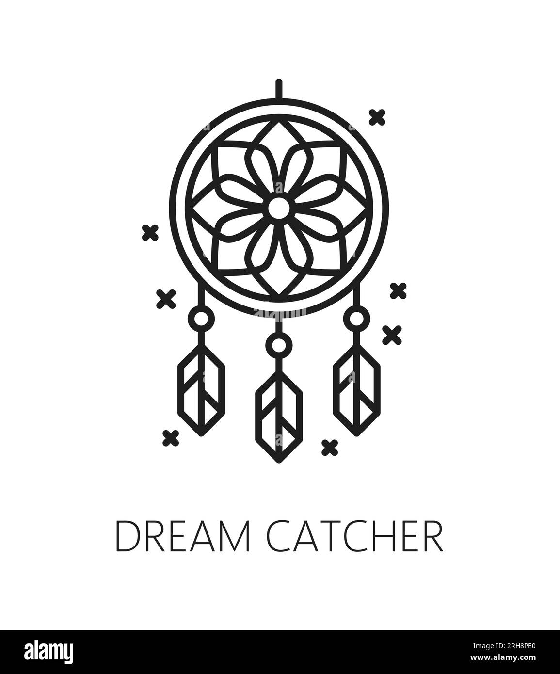 Dreamcatcher. Witchcraft and magic icon. Mystery, esoteric, astrology ...