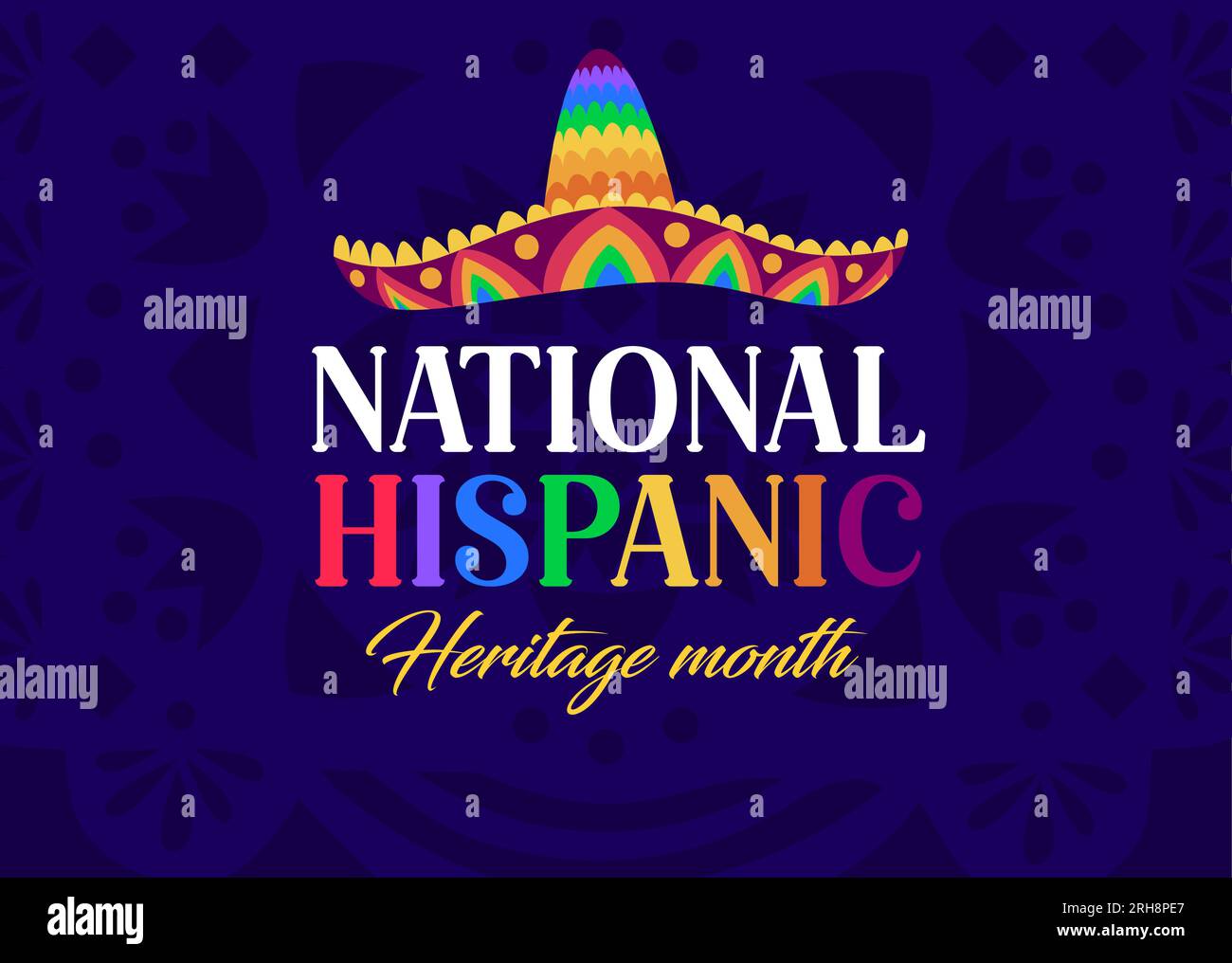 Sombrero hat on national hispanic heritage month festival banner ...