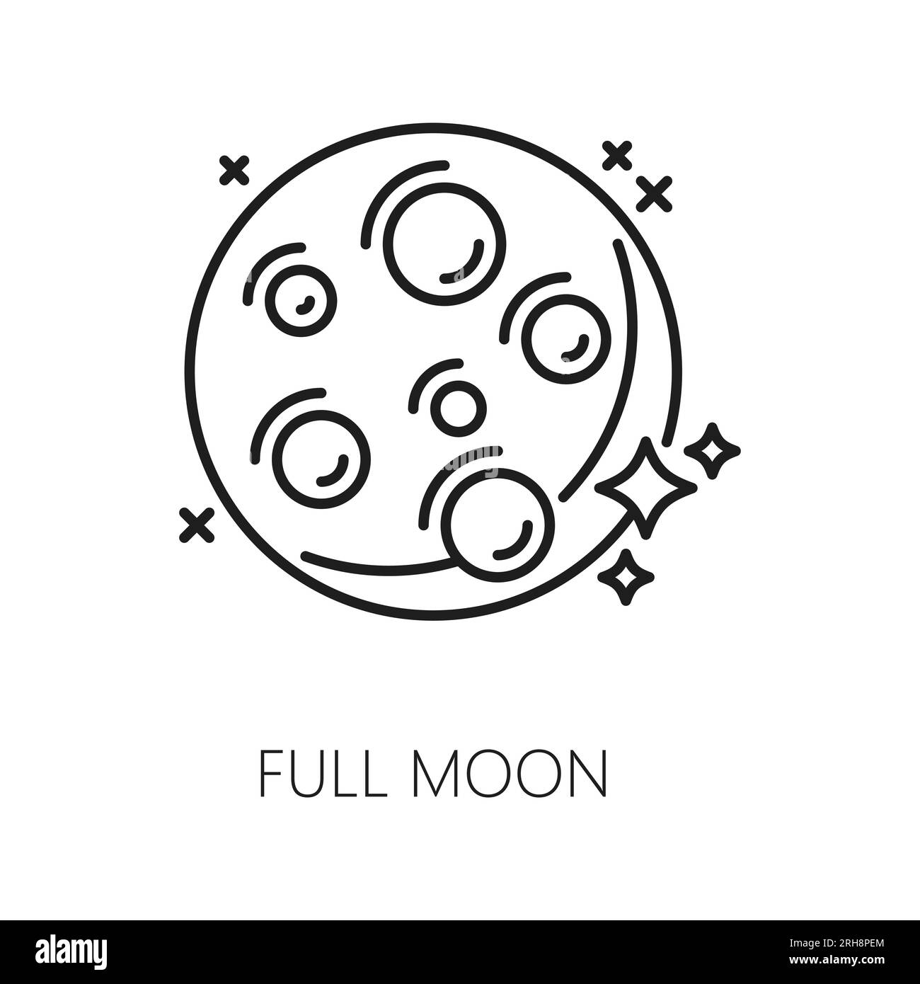 Full moon. Witchcraft and magic icon. Mystery, esoteric, astrology ...