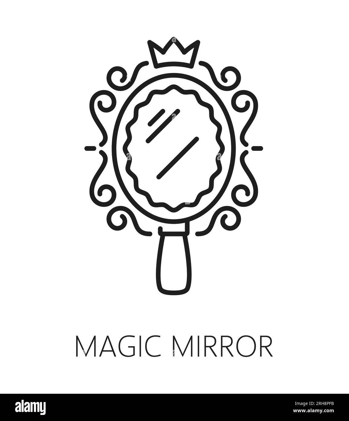 Magic mirror. Witchcraft and magic icon. Mystery, esoteric, astrology ...
